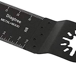 Diagtree 50Pack Bi-Metal multitool blade Oscillating Multi Tool Quick Release Saw Blades for Fein Multimaster, Dremel Multi-Max, Dewalt, Craftsman, Ridgid, Makita, Milwaukee, Rockwell (50pcs Bi-Metal)