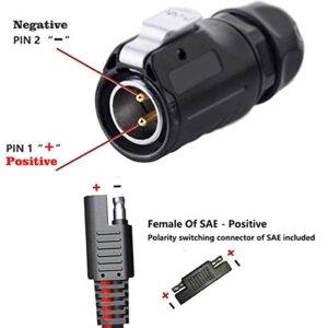 GRAYBULL 10AWG SAE Adpater Cable to 2 Pin Power Industrial Circular Connector for Solar Panel Suitcase,Fit Furrion,Forrest River RV Solar Ports,Grand Design RV's Industry