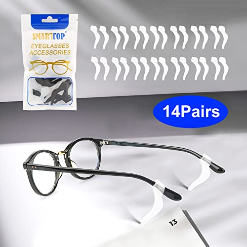 SMARTTOP Eyeglass Ear Grip - Soft Comfortable Anti-slip Holder, Silicone Ear Hook, Eye glass Temple Tips Sleeve Retainer for Sports Glasses, Sunglasses Presbyopia Reading Glasses