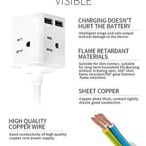 Power Strip with USB, Wonplug Power Strip Surge Protector 5Ft Extension Cord with 4 AC Outlets & 2 USB,Wide Spaced Plug Outlet Extender Overload Protection Compact for Home Office Desk Cruise Ship