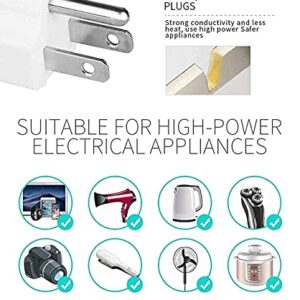 Power Strip with USB, Wonplug Power Strip Surge Protector 5Ft Extension Cord with 4 AC Outlets & 2 USB,Wide Spaced Plug Outlet Extender Overload Protection Compact for Home Office Desk Cruise Ship