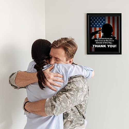 To All Who Have Defended This Flag - Thank You Patriotic Wall Art Poster, This American Flag Wall Art Poster Print Is Ideal For Home, Office, & School Patriotic Wall Decor Unframed -8x10"