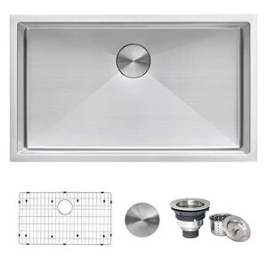 ruvati 33-inch undermount 16 gauge tight radius large kitchen sink stainless steel single bowl - rvh7433