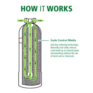 AO Smith Whole House Water Softener Alternative - Salt Free Descaler System for Home - Works with City & Well Water Filters - 6yr, 600,000 Gl, AO-WH-DSCLR