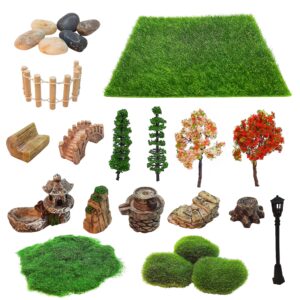 mini zen garden accessories, outdoor fairy garden miniatures, sandbox decorations, zen tray items, terrarium ornaments, dollhouse supplies, desk top figurines, bonsai decorative craft tools kit