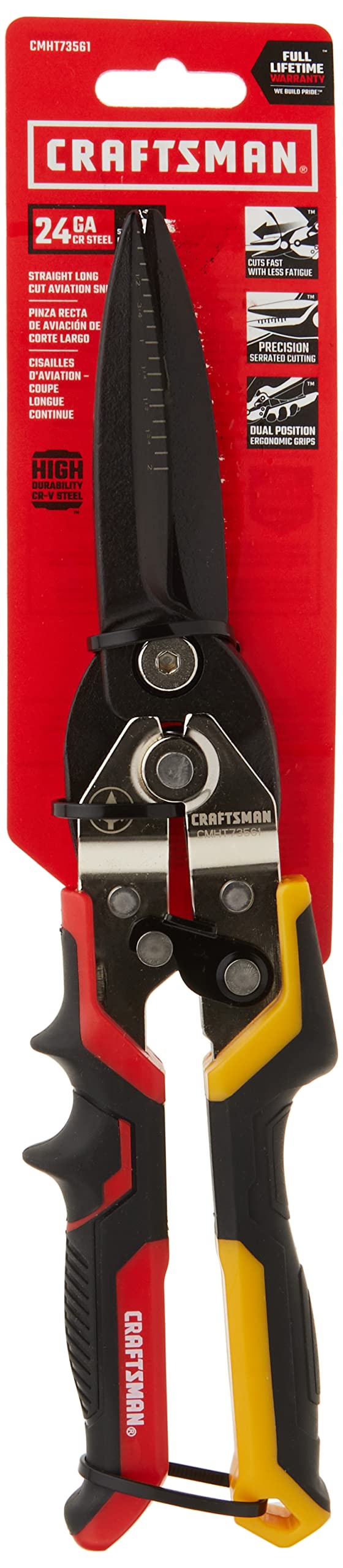 CRAFTSMAN Aviation Snips, Straight, Long Cut (CMHT73561)