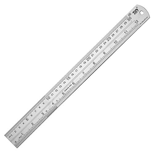 Ruler Metal Straight Edge Ruler Stainless Steel Ruler 12 Inch Ruler Set Rulers Bulk 1 Pack