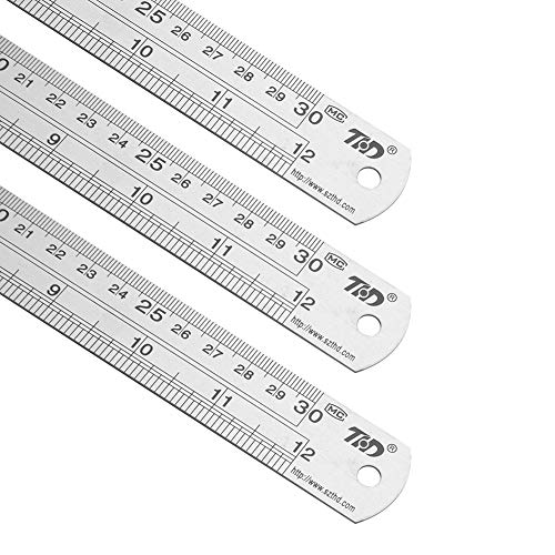 Ruler Metal Straight Edge Ruler Stainless Steel Ruler 12 Inch Ruler Set Rulers Bulk 1 Pack