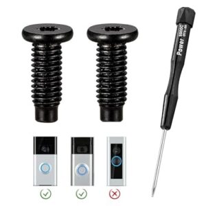 Belleone Doorbell Security Screws Bolts Replacement with Screwdriver, T6 Torx Head Safety Screws, 2 Pack