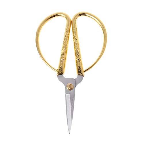 Carved Gold Dragon Tone Metal Handle Bonsai Scissors Stainless Steel Bonsai Scissor Hand Tools Cutting Tools for Kitchen and HOM