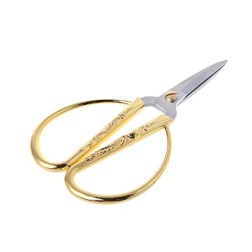 Carved Gold Dragon Tone Metal Handle Bonsai Scissors Stainless Steel Bonsai Scissor Hand Tools Cutting Tools for Kitchen and HOM