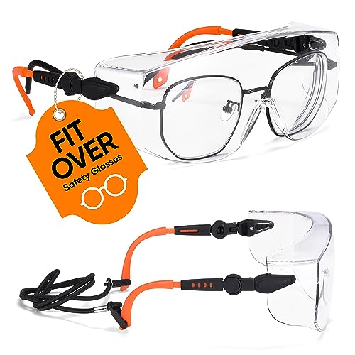 SAFEYEAR Safety Glasses For Womem & Men Over Eyeglasses Anti Fog Scratch Protective Eyewear,Ansi Z87 Approved Safety Goggles Over Glasses