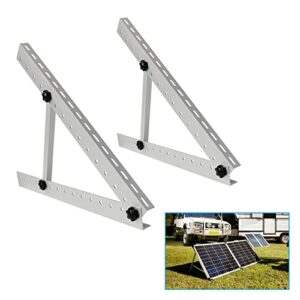 air jade 22 in adjustable solar panel tilt mount brackets, solar panel mounting bracket with foldable tilt legs for rv, boat, roof, and off-grid