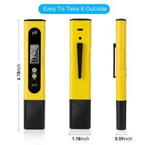 PH Meter Digital 0.01 PH High Accuracy Water Quality Tester PH 0.0-14.0 PH Monitor ATC Portable Pocket Pen Measurement for Household Drinking Analyzer Pool Water Aquarium Swimming Pool