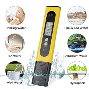 PH Meter Digital 0.01 PH High Accuracy Water Quality Tester PH 0.0-14.0 PH Monitor ATC Portable Pocket Pen Measurement for Household Drinking Analyzer Pool Water Aquarium Swimming Pool