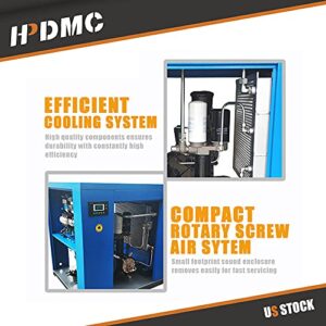 HPDMC 20 HP Rotary Screw Compressor 208-230Volt, 60HZ, 3-Phase / 81CFM@MAX150PSI Spin-on Oil Separator easy maintenance Industrial Air Compressed System