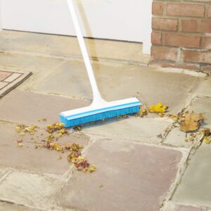 X-Broom- All Purpose Rubber Bristle Carpet Broom with Full-Length Squeegee to Remove Pet Hair, Dust, Dirt, Water