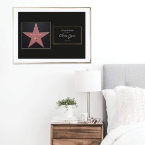 Personalized Hollywood Walk of Fame Star Black Border Extra Print, Unframed