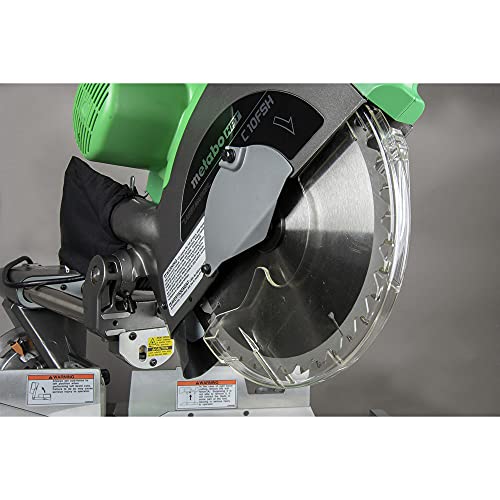 Metabo HPT 10-Inch Sliding Compound Miter Saw, Adjustable Laser Guide, Double Bevel, Electronic Speed Control, 12 Amp Motor, Electric Brake (C10FSHS)