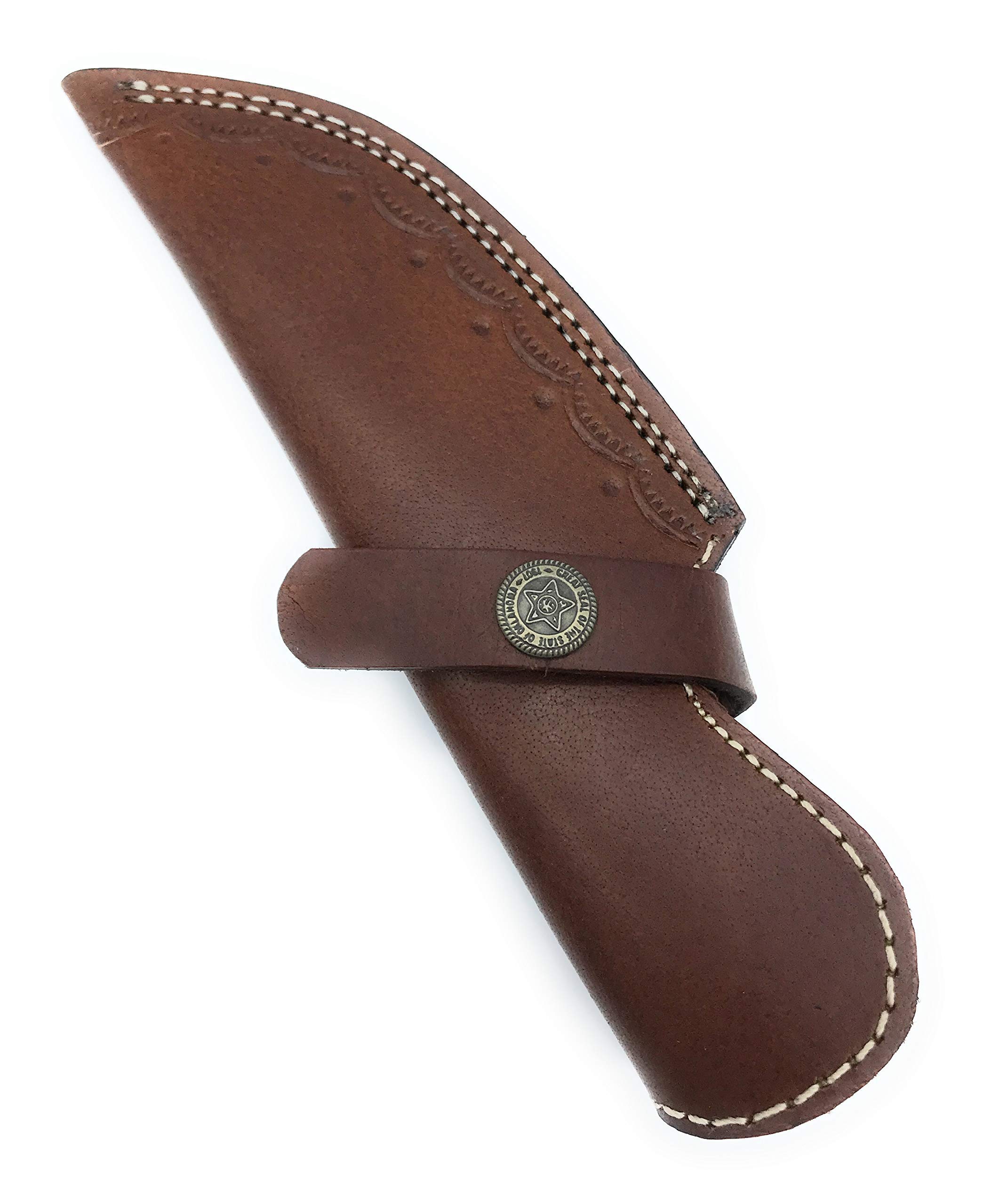 8" long custom handmade leather sheath for 4"—4.5" cutting blade knife