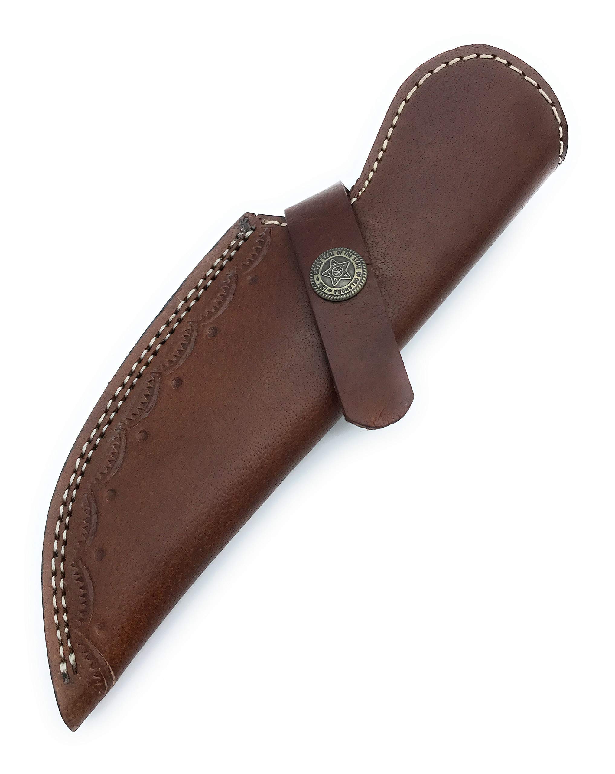 8" long custom handmade leather sheath for 4"—4.5" cutting blade knife