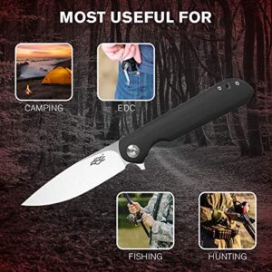 GANZO Firebird FH41 Pocket Folding Knife D2 Steel Blade G10 Handle Hunting Outdoor EDC Tool (Grey)