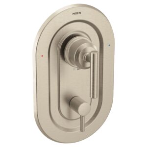 moen t2900bn gibson posi-temp with built-in 3-function transfer valve trim kit, multi-function shower handle, contemporary shower diverter with three shower settings, valve required, brushed nickel