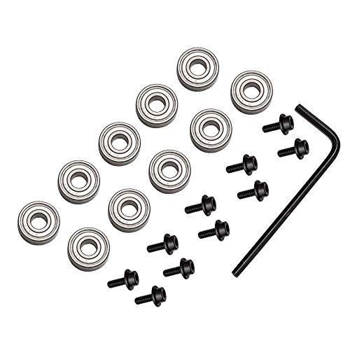 Yakamoz 10Pcs Router Bits Top Mounted Ball Bearings Guide for Router Bit Bearing Repairing Replacement Accessory Kit | Inner Dia. 3/16” & Overall Dia. 1/2”