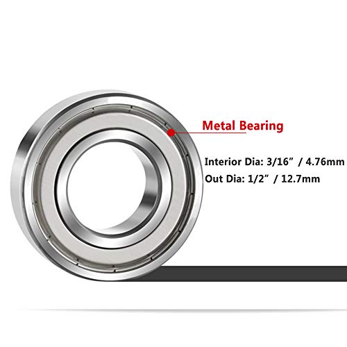 Yakamoz 10Pcs Router Bits Top Mounted Ball Bearings Guide for Router Bit Bearing Repairing Replacement Accessory Kit | Inner Dia. 3/16” & Overall Dia. 1/2”