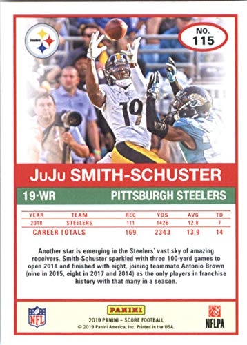 2019 Score Football #115 JuJu Smith-Schuster Pittsburgh Steelers Official NFL Trading Card made by Panini