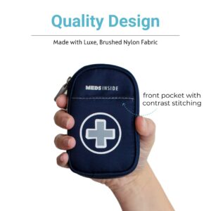 Auvi Q Case, Travel Medical Bag – Small Medication Organizer Insulated Medicine Bag “Kate” Purple Mini Medic Pouch: Asthma Inhaler Case for (Small EpiPens), Allergy Meds, Nasal Sprays or More