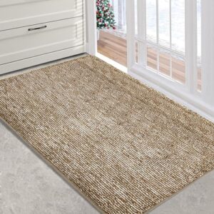 refetone indoor doormat, front door mat 24"x36" absorbent rubber backing non slip back door mats, machine washable low-profile entry rug, resist dirt inside floor mat door rugs for entryway, coffee