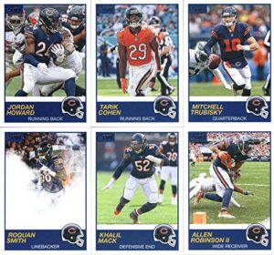 2019 panini score football veteran chicago bears team set of 11 cards: mitchell trubisky(#203), tarik cohen(#204), jordan howard(#205), allen robinson ii(#206), khalil mack(#207), roquan smith(#208), kyle fuller(#209), danny trevathan(#210), eddie jackson