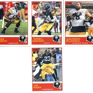 2019 Panini Score Football Veteran Pittsburgh Steelers Team Set of 10 Cards: Ben Roethlisberger(#112), James Conner(#113), Le'Veon Bell(#114), JuJu Smith-Schuster(#115), Antonio Brown(#116), T.J. Watt(#117), Alejandro Villanueva(#118), Terrell Edmunds(#11