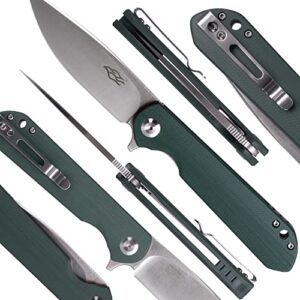 Ganzo Firebird FH41-GB Pocket Folding Knife D2 Steel Blade Ergonomic Anti-Slip G10 Handle with Clip Camping Hunting Fishing Gear Outdoor Folder EDC Pocket Knife (Green)