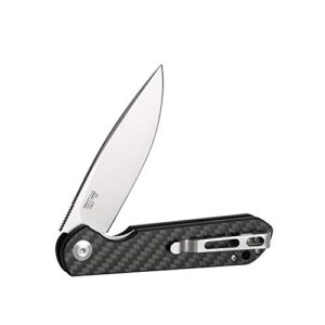 GANZO Firebird FH41-CF Folding Pocket Knife D2 Steel Blade Carbon Fiber Handle with Clip Hunting Fishing Outdoor Folder EDC Pocket Knife (Carbon Fiber Black)