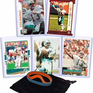 Dan Marino Football Cards (5) Assorted Bundle - Miami Dolphins Trading Card Gift Set