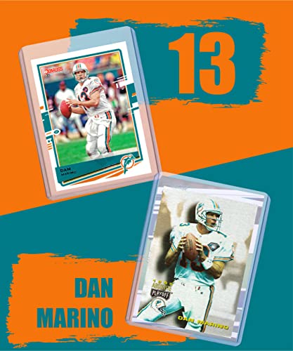 Dan Marino Football Cards (5) Assorted Bundle - Miami Dolphins Trading Card Gift Set