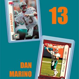 Dan Marino Football Cards (5) Assorted Bundle - Miami Dolphins Trading Card Gift Set