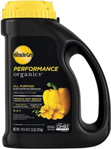 miracle gro 3003510 2.5 lb performance organics all purpose plant nutrition granules 9-2-7