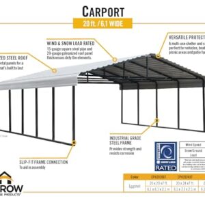 ARROW CPH202007, 20x20, Eggshell Carports, 20' x 20'