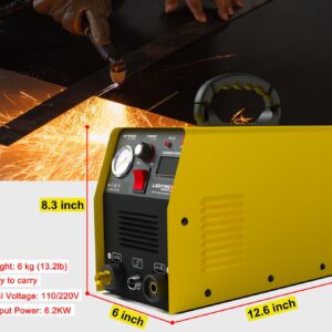 Plasma Cutter 55A Plasma Cutting Machine DC Inverter Plasma Cutting Equipment Dual Voltage 110V 220V with IGBT Technology Electric Digital Display, 1/2 Inch Clean Cut Portable Machine