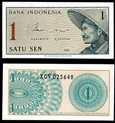 ID 1964 GEM CRISP PAIR OF 1964 INDONESIAN CURRENCY (Farmer and Soldier) Choice Crisp uncirculated