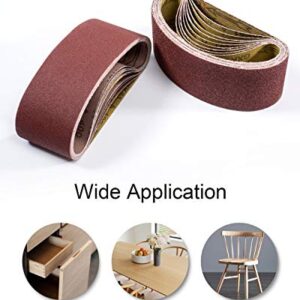 S SATC 3x18 Sanding Belts 20PCS Belt Sander Paper Aluminum Oxide (3 Each of 60/80/120/150/240/400 Grits & 2 of 40 Grits) Ideal for Wood Metal Paint Sanding