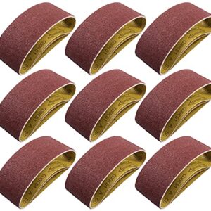 S SATC 3x18 Sanding Belts 20PCS Belt Sander Paper Aluminum Oxide (3 Each of 60/80/120/150/240/400 Grits & 2 of 40 Grits) Ideal for Wood Metal Paint Sanding