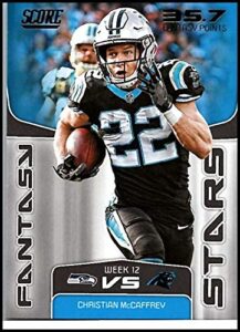 2019 score nfl fantasy stars #11 christian mccaffrey carolina panthers official football card made by panini