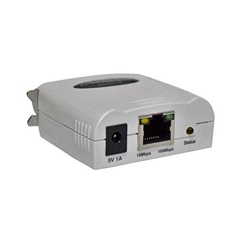 X-MEDIA XM-PS110P 1-Port 10/100Mbps Fast Ethernet Parallel Print Server, Parallel Centronics Port Network Print Server