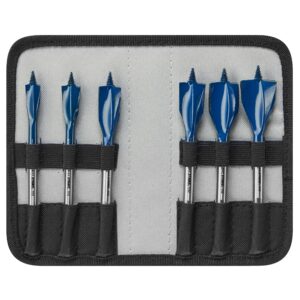 bosch ns5006 6-piece nail strike wood-boring spade bits assorted set with included pouch optimized for wood and wood with nails