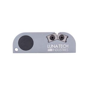 luna tech, ltk9505, finger carbide knife sharpener, aluminum plate, tpr grooves, laser markings, compact, tether hole