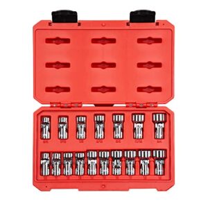 tekton 3/8 inch drive universal joint socket set, 17-piece (3/8-3/4 in., 10-19 mm) | shd91301